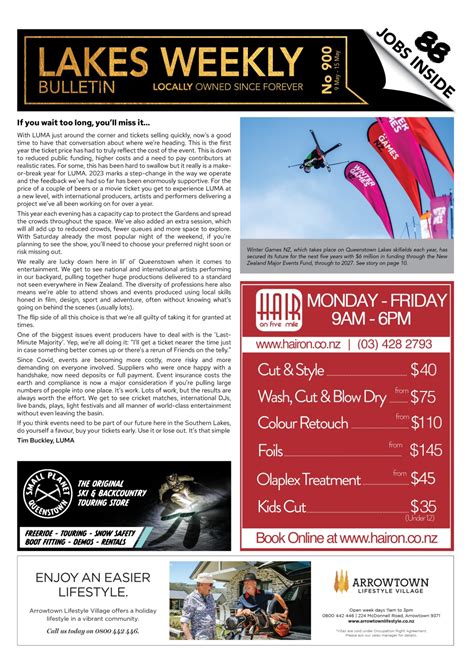Issue 900 Lakes Weekly Bulletin