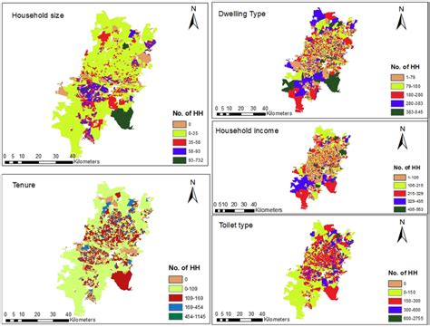 Spatial Variation Of The Socio Economic Variables Showing Number Of Download Scientific Diagram