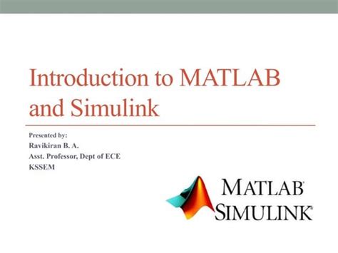 Matlab Simulink Introduction Ppt