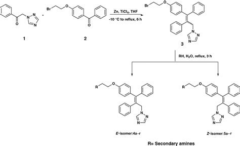 Synthesis Of Tamoxifen Containing 124 Triazole And Its Side Chain