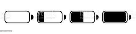 배터리 아이콘 세트 고립 된 배경에 고립 된 검은 스마트 폰 배터리 잔량 표시기 아이콘 힘 에너지 짐 벡터 요소 기호입니다 벡터 Eps 10 0명에 대한 스톡 벡터 아트 및