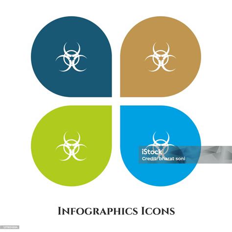 모든 목적을 위한 바이오 해저드 벡터 일러스트 아이콘입니다 4 가지 배경에 격리 건강관리와 의술에 대한 스톡 벡터 아트 및 기타