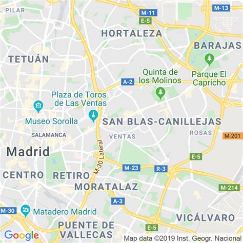Código Postal calle Alcala Impares Del 71 Al 195 Pares Del 60 Al 150