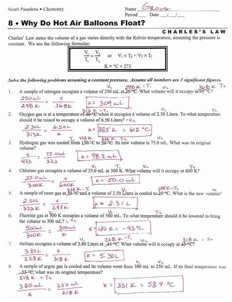 50 Charles Law Worksheet Answers