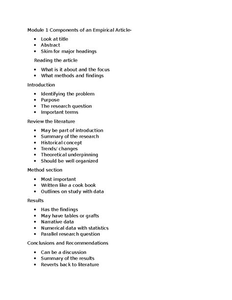 Module 1 Components Of An Empirical Article Module 1 Components Of An