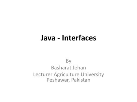 Java Interfaces Ppt