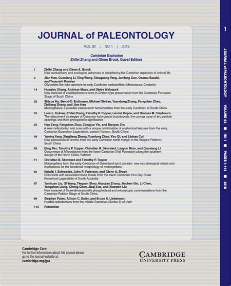 Contents Of Cambrian Explosion Issue Download Scientific Diagram