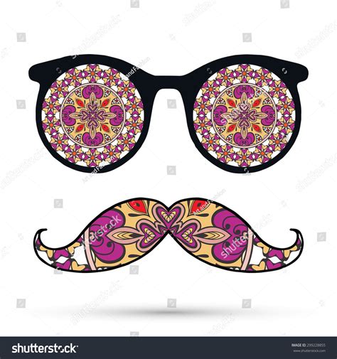 Retro Hipster Sunglasses Vector Fashion Illustration Stock Vector