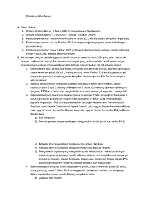 Contoh Surat Himbauan Netralitas Pdf