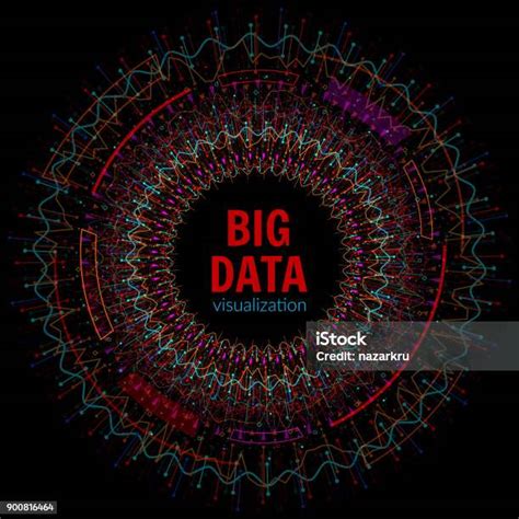 Visualisasi Big Data Latar Belakang Abstrak Dengan Titiktitik Array Dan Garis Desain Infografis