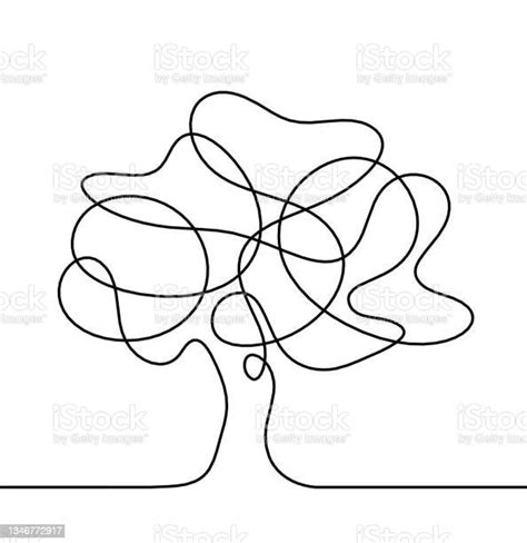 Arbre Abstrait Comme Dessin Au Trait Sur Fond Blanc Vecteurs Libres De