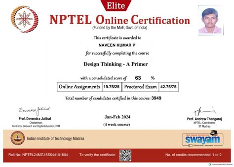 Naveenkumar P On Linkedin Nptel Designthinking Innovation