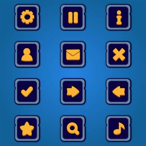 Premium Vector Set Of Game Buttons In Cartoon Style Colorful Set Graphic Interface Elements