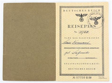 Worldwarcollectibles German Third Reich Travel Pass