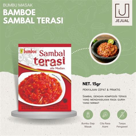 Bamboe Sambal Terasi 15g Ready To Eat Instant Sambel Trasi Sachet