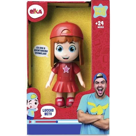 Boneca Gi Aventureira Vermelha Luccas Neto 1126 Elka Real