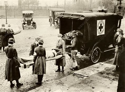 Spanish Flu Ambulance USA Stock Image C037 5502 Science Photo