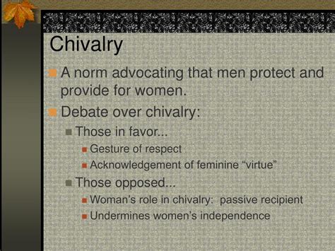 Ppt Chivalry And Gender Stereotypes Powerpoint Presentation Free