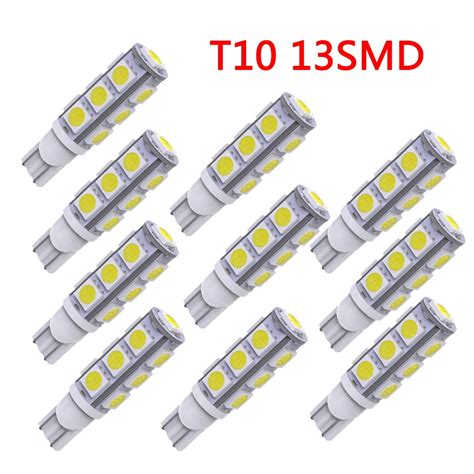 10PCS LED Landscape Light 13Led Smd Per Bulb 194 T10 T5 Wedge Base DC
