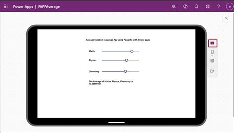 average function in canvas app using powerfx with power apps
