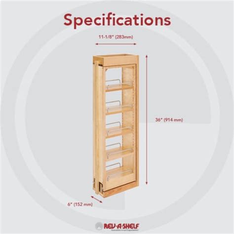 Rev A Shelf Pullout Wall Filler Cabinet Wooden Organizer 36 Hgt 432 WF36 6C 1 Piece Kroger