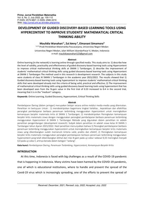 Pdf Development Of Guided Discovery Based Learning Tools Using Hypercontent To Improve