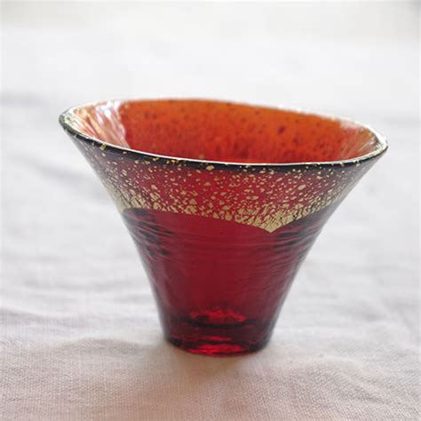 Sakazuki Sake Glass Set Fuji Red White 【wooden Boxed】 Saketalk Shop