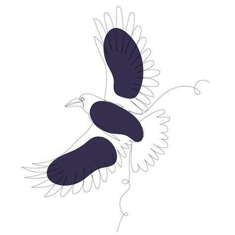 Premium Vector Raven One Continuous Line Drawing