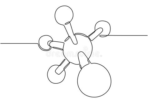Molecule Symbol Line Art Continuous Line Drawing Of Chemical Bonding
