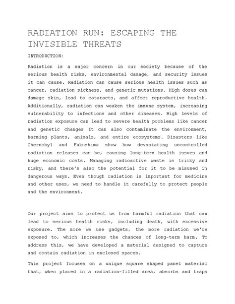 Sip Sip Lecture Notes Radiation Run Escaping The Invisible Threats