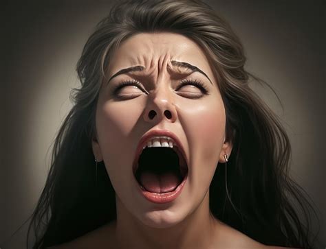 Premium Ai Image Angry Woman In Agony Screaming Closeup Mental Health
