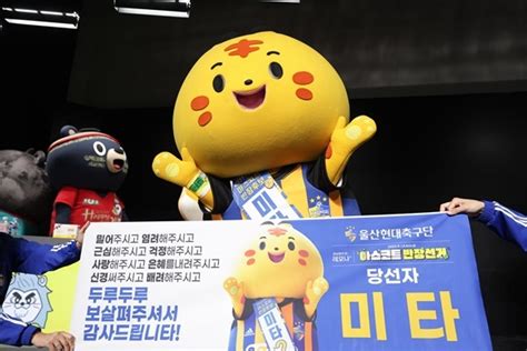 울산 현대 미타 3수 끝에 K리그 마스코트 반장 선출