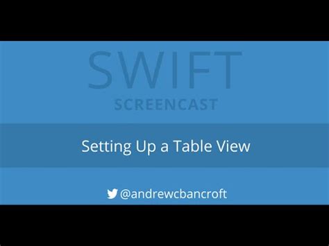 Swift How To Setting Up A Table View YouTube