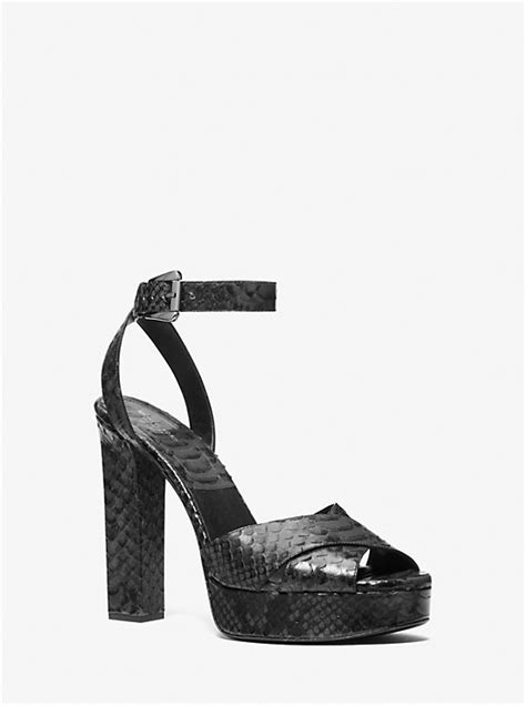 Cannon Python Embossed Leather Platform Sandal Michael Kors Us