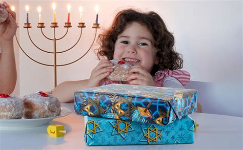 Dtiafu Hanukkah Wrapping Paper 12 Sheet 6 Style Blue