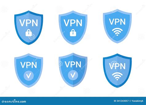 Vpn Shield Icon Concept Set Sign Vector Vpn Wifi Element Stock