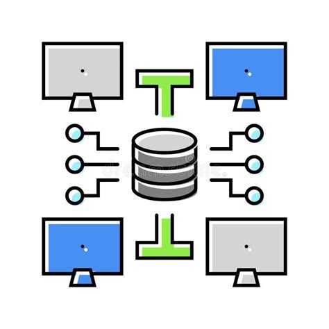 Network Topology Analyst Color Icon Vector Illustration Stock