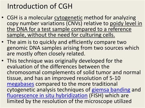 comparative genomic hybridization pptx