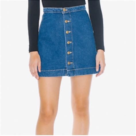 American Apparel Skirts New American Apparel Aa Denim Button Front
