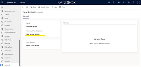 HIDE AND SHOW SECTIONS BY USING FIELD VALUES IN DYNAMICS CRMONCE