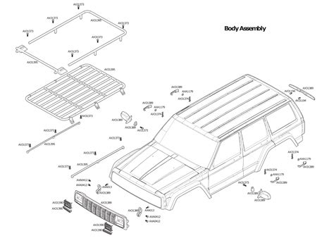 Exploded View Axial Scx10 Ii Jeep Cherokee 110 4wd Kit Body Astra
