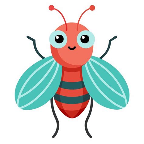 Fly Bug Sits Kawaii Premium Ai Generated Vector