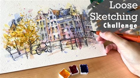 Sketching With Only Three Primary Colors Loose Ink Watercolor YouTube