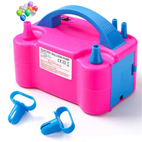 Voircoloria Balloon Pump Electric Portable Automatic Dual Nozzle Inflator 110v 600w With Tying