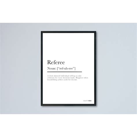 A4 Digital Referee Definition Print Printable Wall Art Football