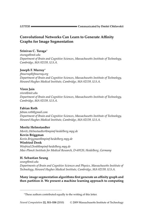 Pdf Convolutional Networks Can Learn To Generate Affinity Graphs For