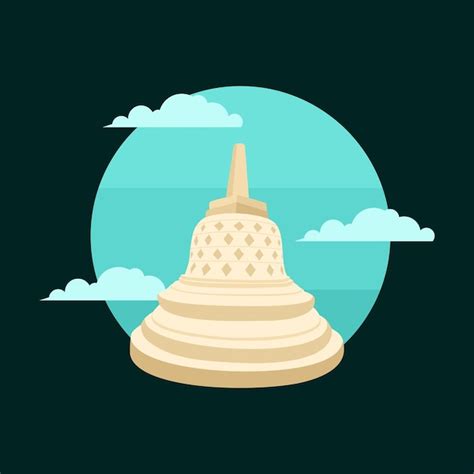 Premium Vector Temple Landmark Vector From Indonesian