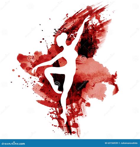 Ballerina Nel Ballo Acquerello In Bianco E Nero Illustrazione