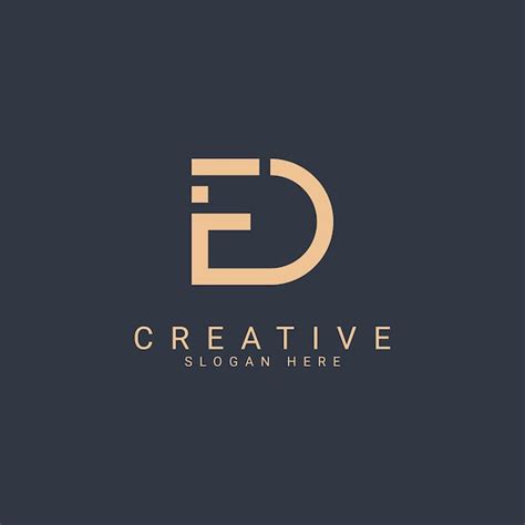 이니셜 문자 Df 또는 Fd 로고 디자인 모노그램 기호 프리미엄 벡터