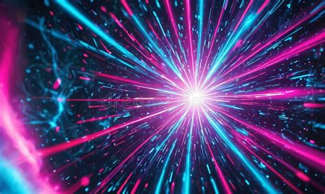 Vibrant Abstract Featuring Central Burst Light Surrounded By Radiating Lines In Shades Blue